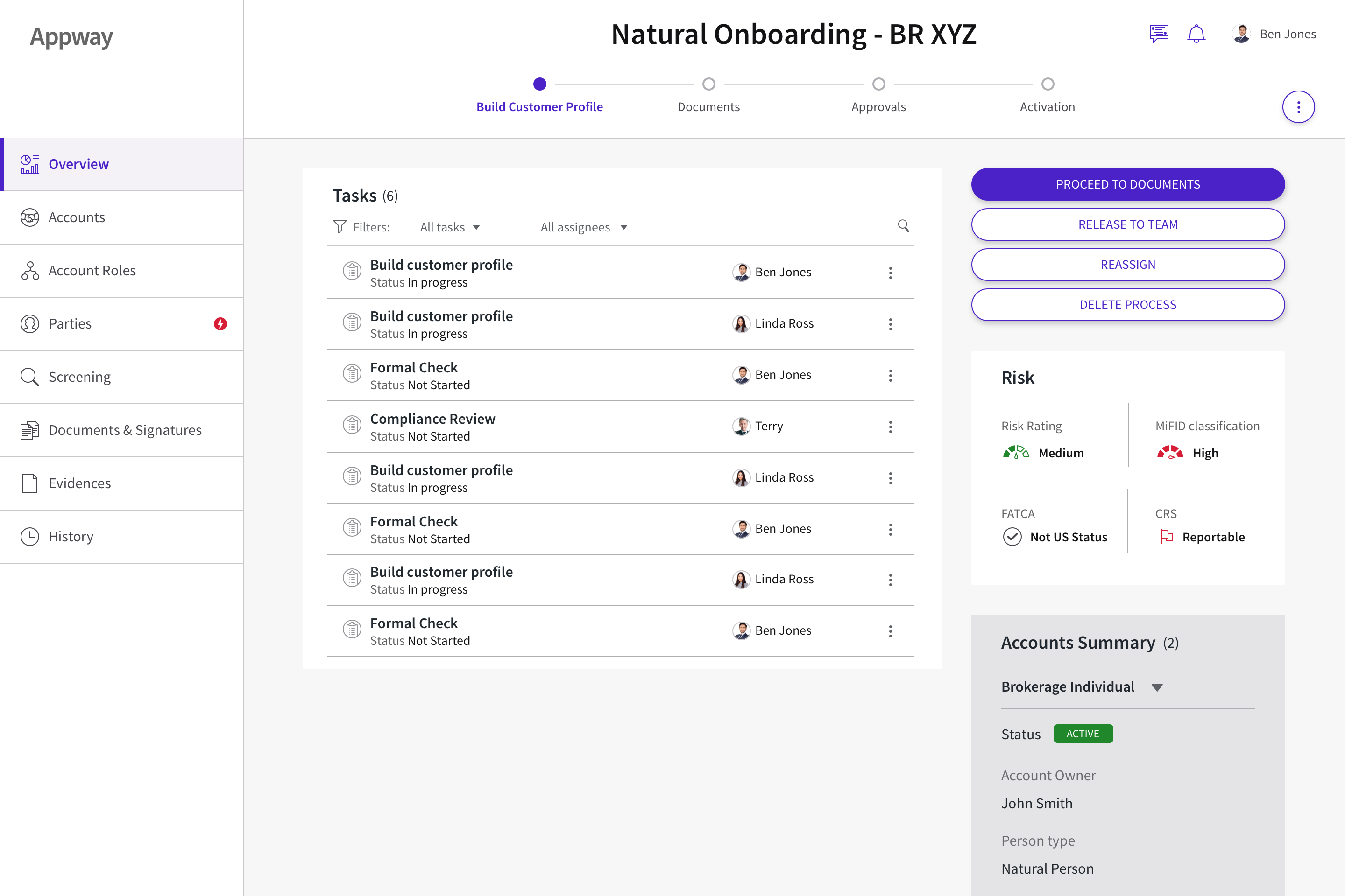 Screen Types - Patterns | Appway Design System