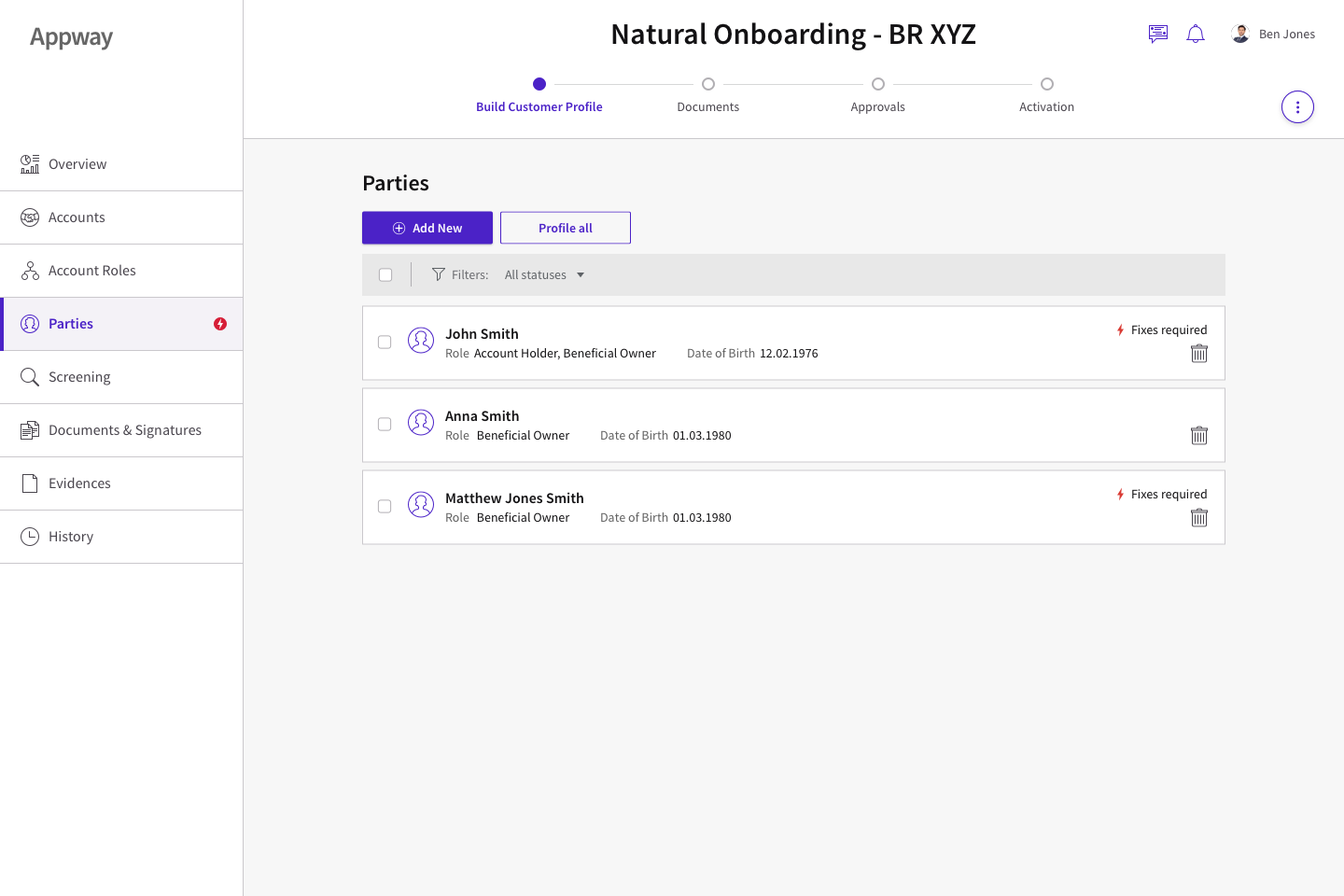 Screen Types - Patterns | Appway Design System