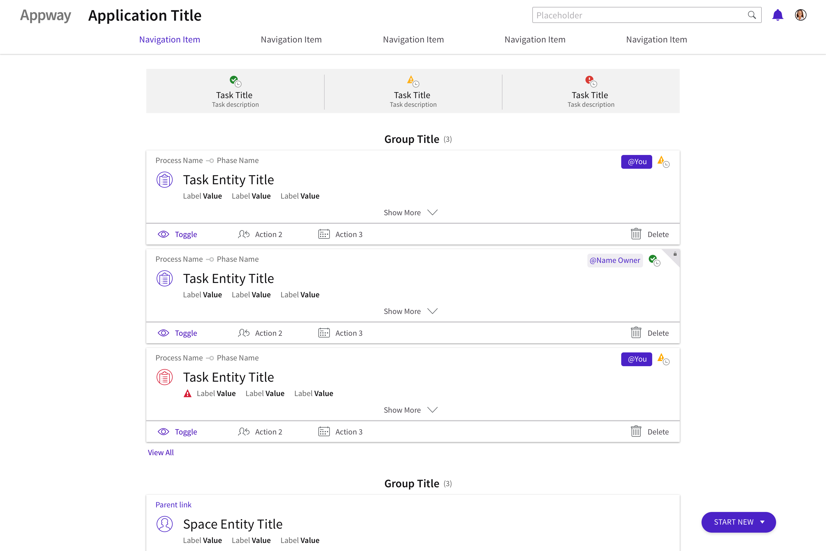 Screen Types - Patterns | Appway Design System